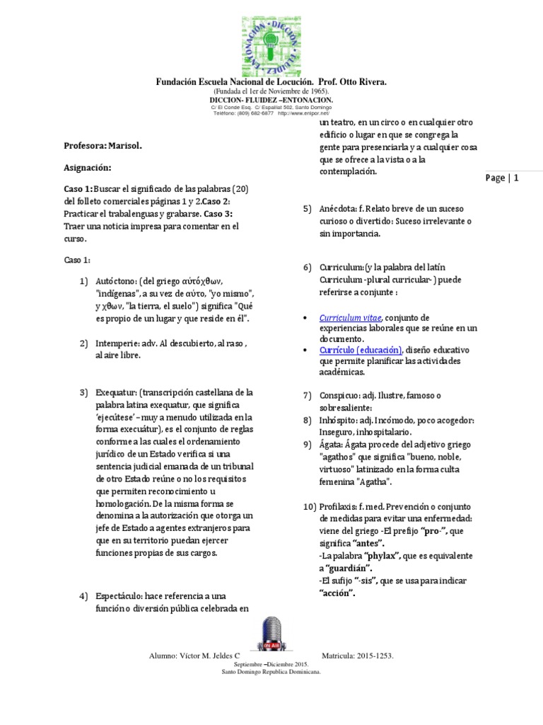Tarea de Victor Jeldes Escuela de Locucion Otto Rivera | PDF | Tsunami ...