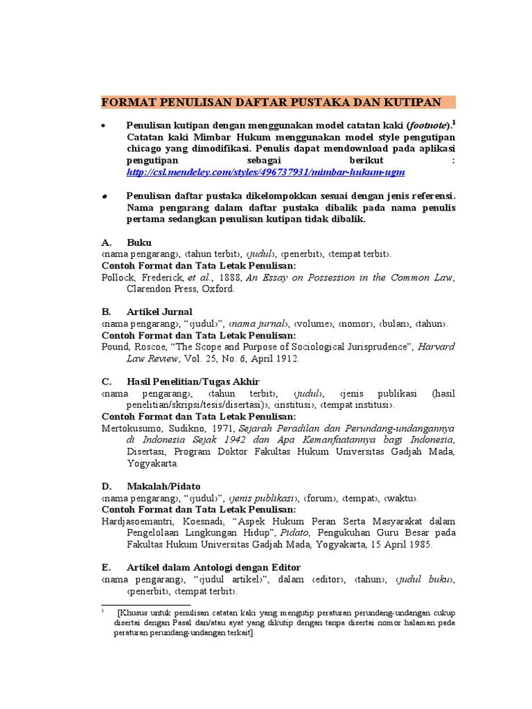 Footnote Dan Dapus | PDF