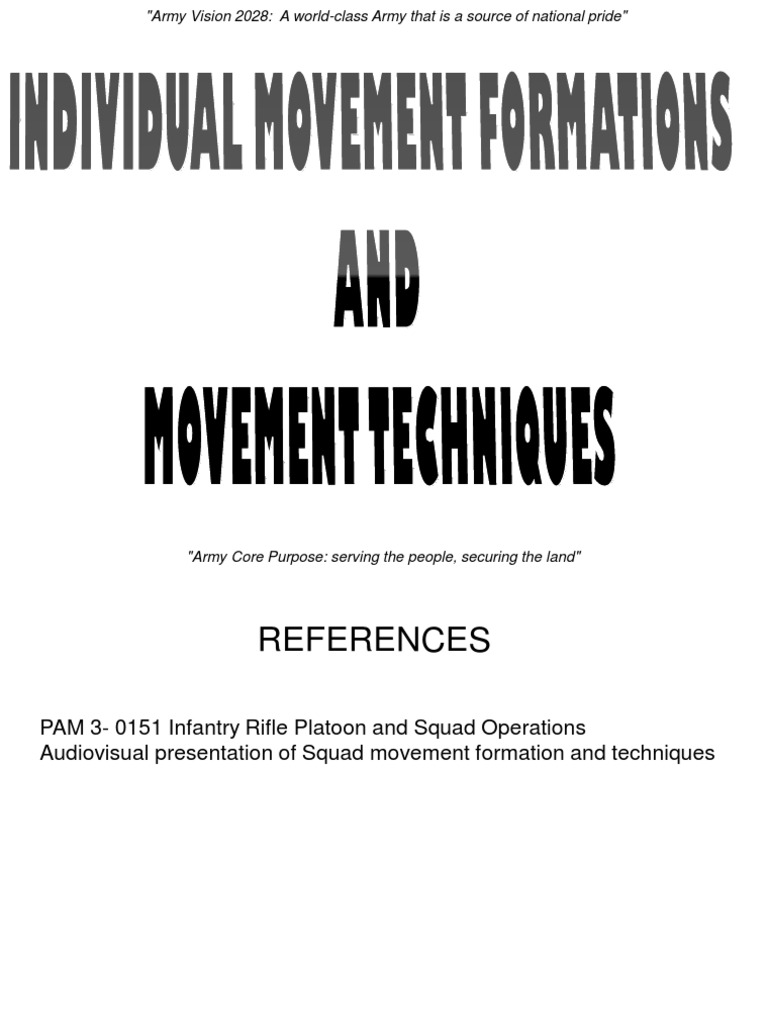 Individual Movement Formations and Techniques | PDF | Platoon ...