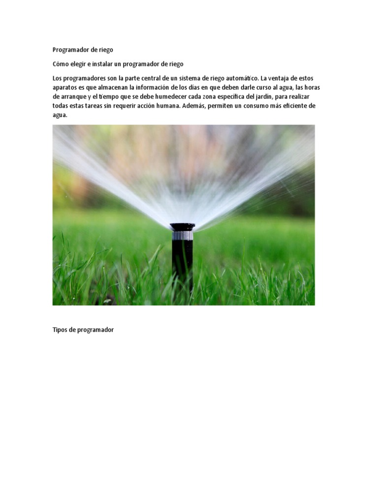 Cómo Elegir e Instalar Un Programador de Riego | PDF | Tap (Válvula ...