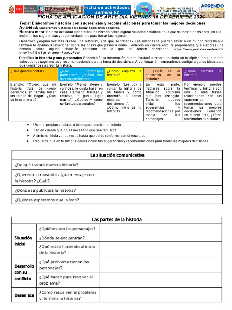 Ficha de Arte - Tutoria Viernes 16-04-21 | PDF | Los símbolos | Las ...