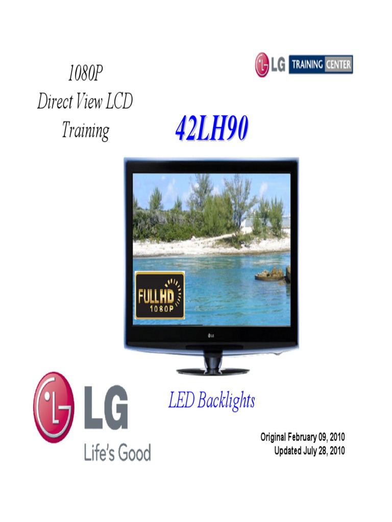LG 42LH90 LED LCD TV Presentation Training Manual | PDF | Electrostatic ...