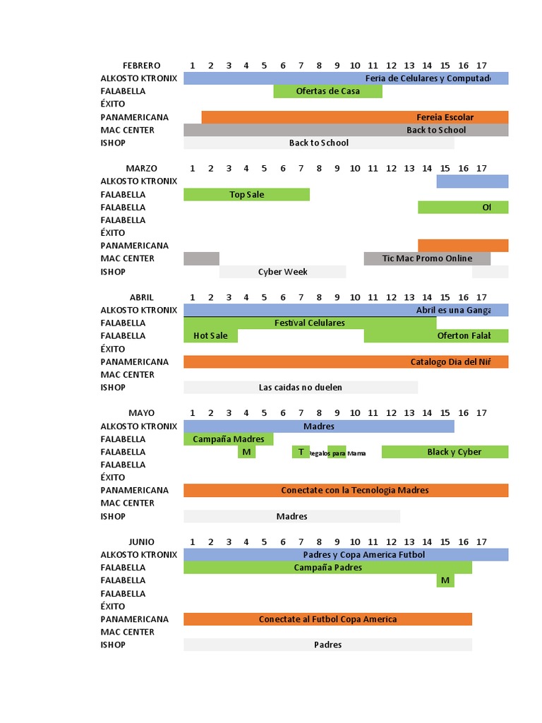 Calendario Comercial 2019 Retail | PDF | Entretenimiento (general)