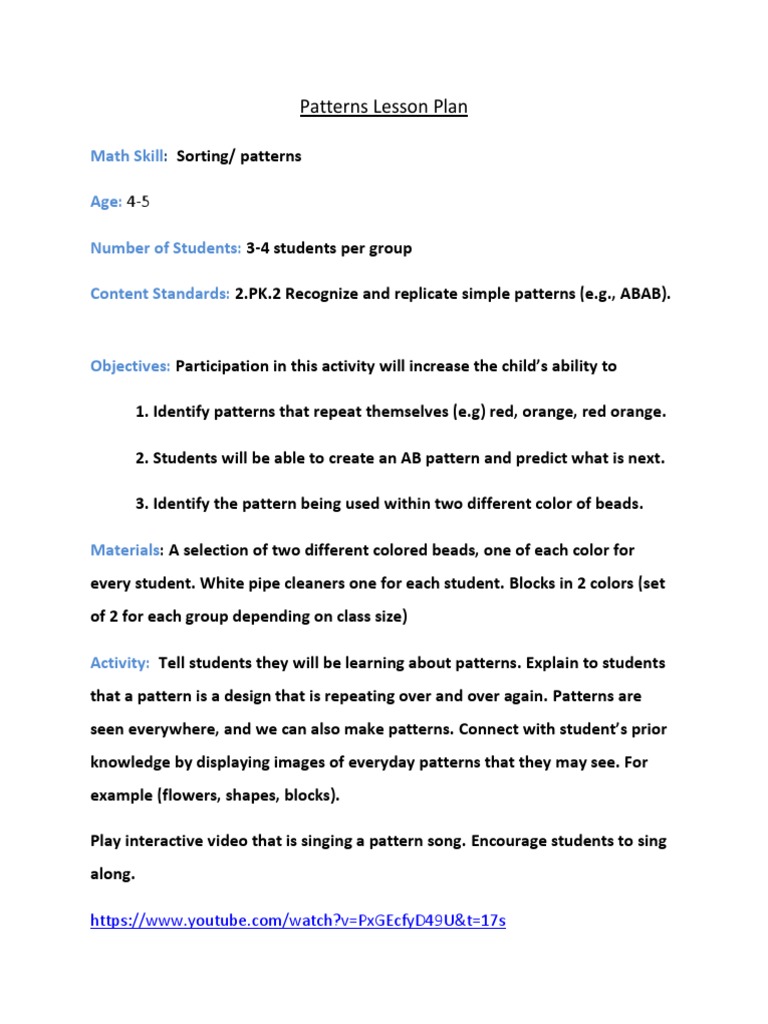 Lesson Plan Ece 151 Beads | PDF | Bead | Bracelet