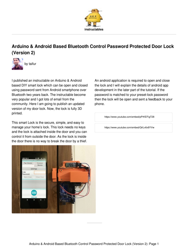 Arduino Android Based Bluetooth Control Password P | PDF | Mobile App ...