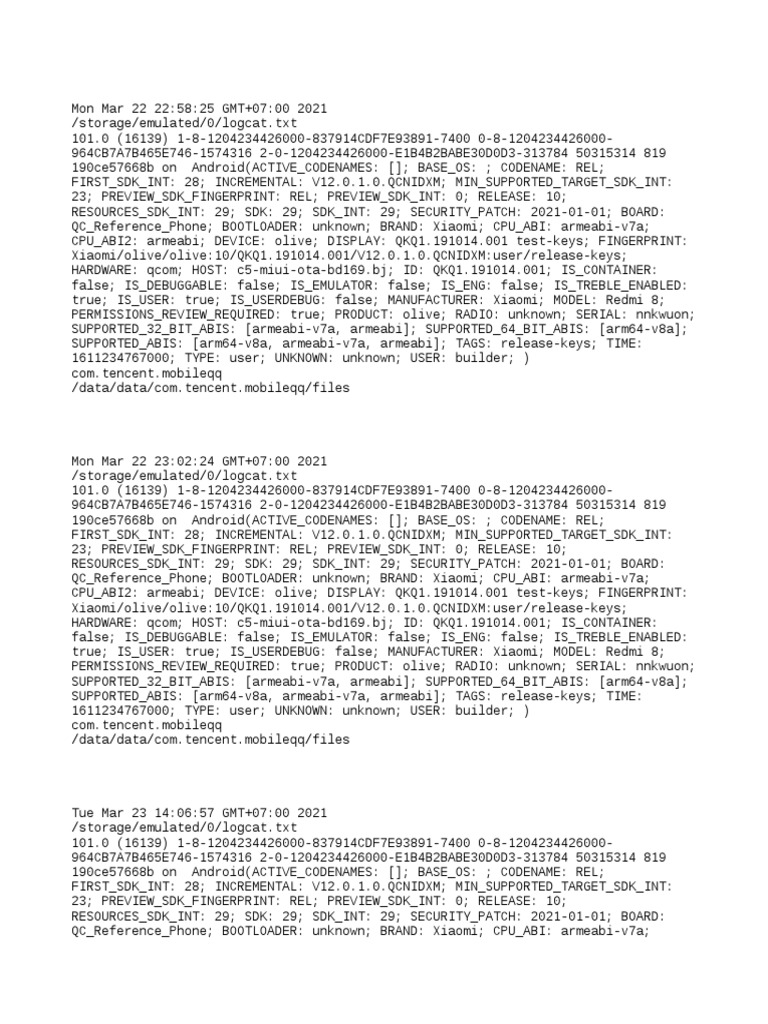 Logcat | Download Free PDF | Xiaomi | Android (Operating System)