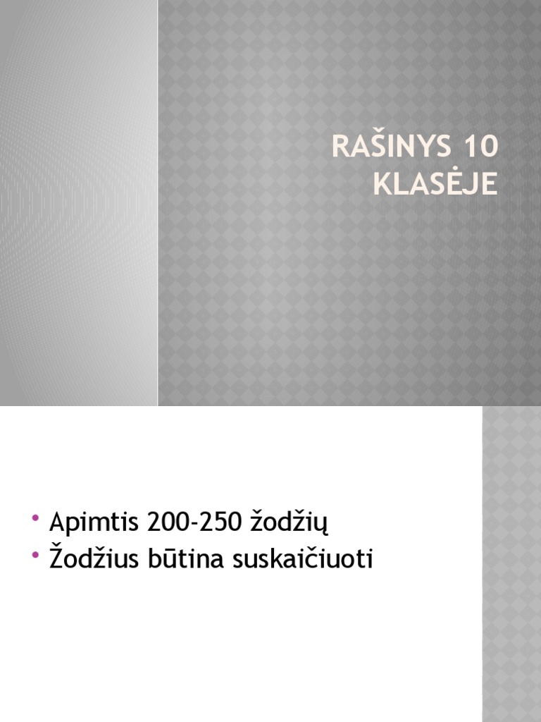 Rasinys 10 KL | PDF