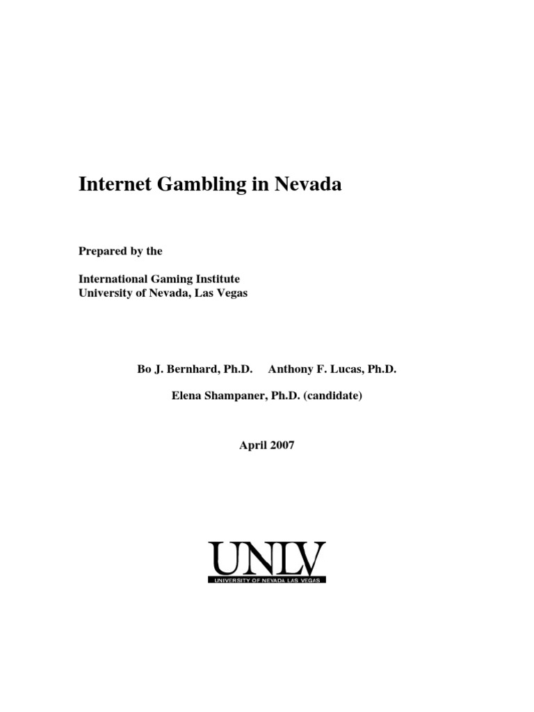 Igi NGCB Internet Gaming Nvfinalrpt | PDF | Gambling | Slot Machine