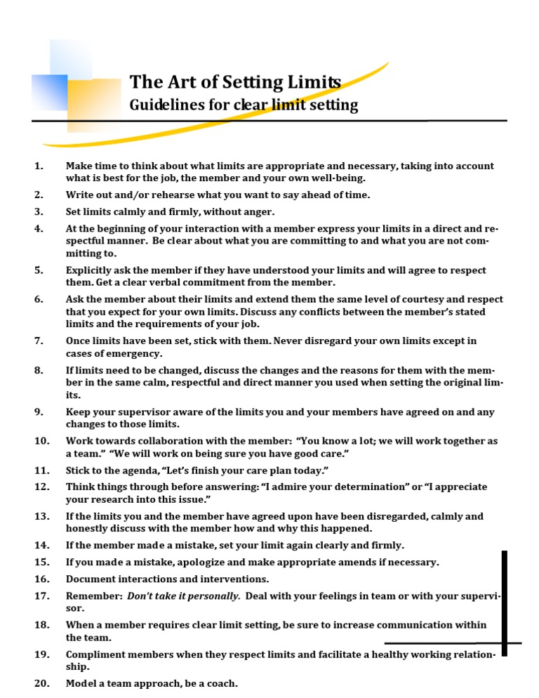 Effective Limit Setting Strategies | PDF