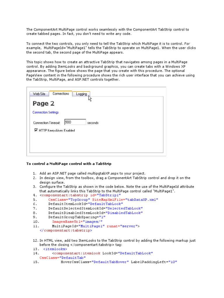 ComponentArt MultiPage | PDF | Human–Computer Interaction | Html