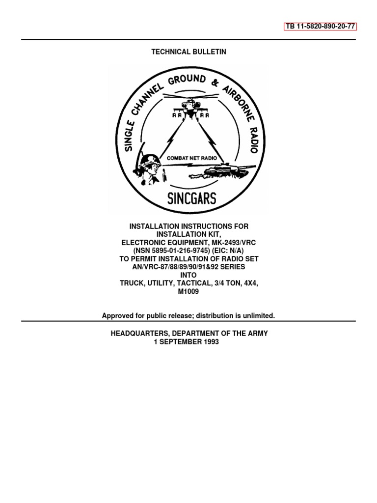 CUCV SINCGARS Radio | PDF | Screw | Electrical Connector