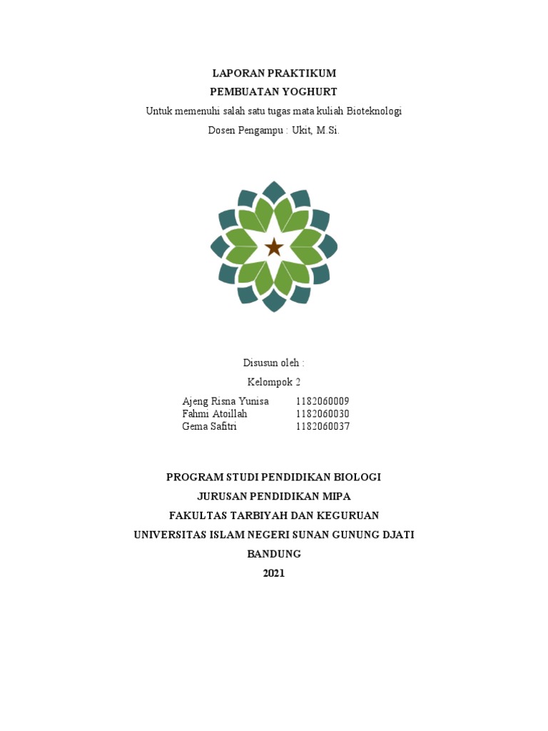 Pembuatan Yoghurt - LAPRAK 1 BIOTEKNOLOGI | PDF