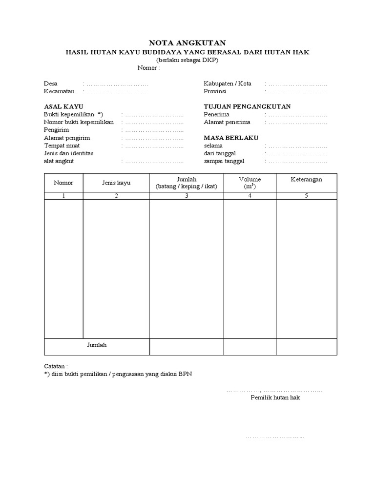 NOTA ANGKUTAN Word | PDF