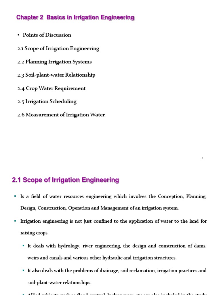 Chapter 2 Basics in Irrigation Engineering | PDF | Soil | Porosity