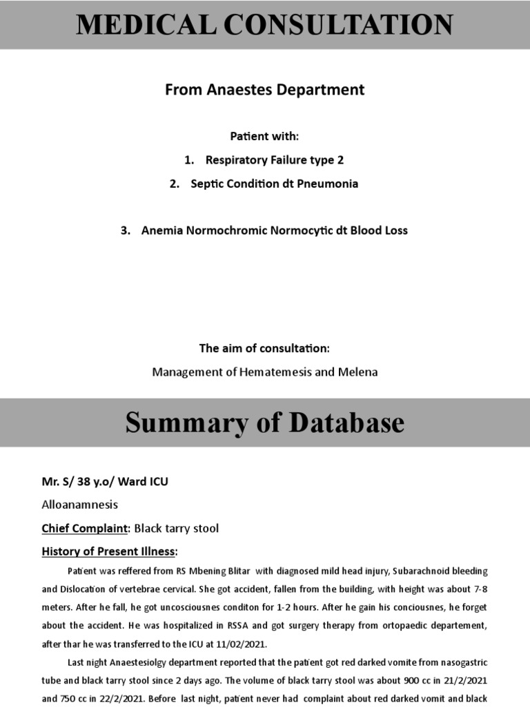 MedCon Template - Melena+DOC+Septic Condition | PDF ...