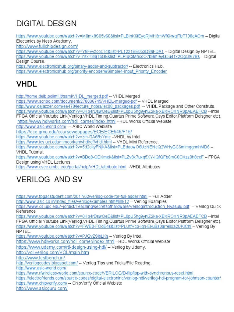 Vlsi Links Pdf Field Programmable Gate Array Vhdl 