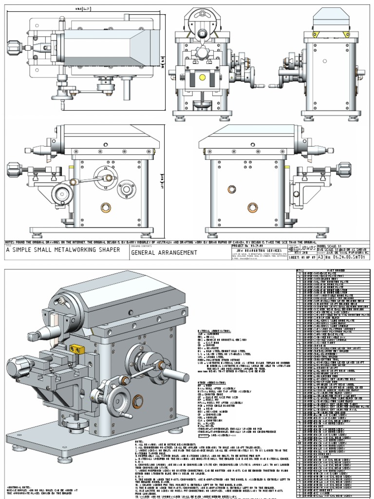 A Simple Small Metalworking Shaper | PDF | Engineering Tolerance | Screw
