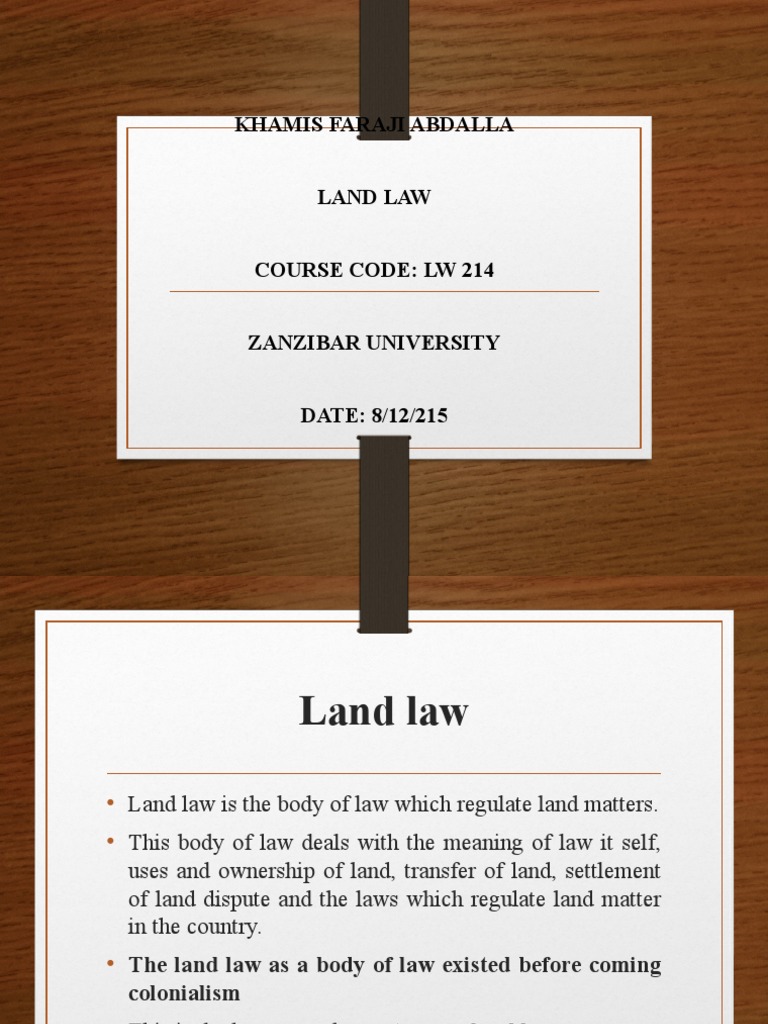 Lect 1 Land Law | PDF | Civil Law (Legal System) | Property Law