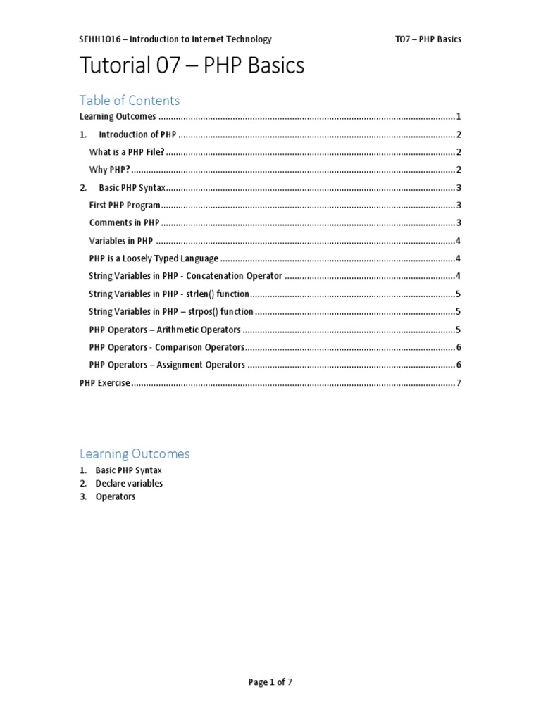 PHP Basics: Concatenation & Syntax Guide | PDF | Php | Web Server