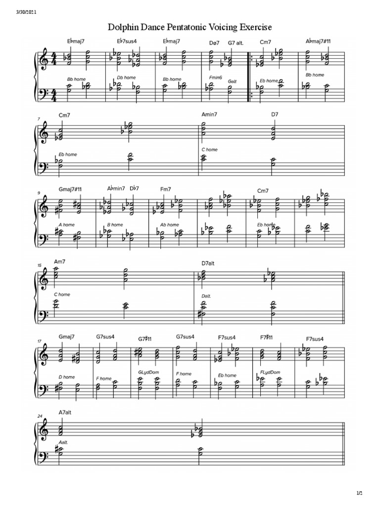Dolphin Dance Pentatonic Voicings Guide | PDF