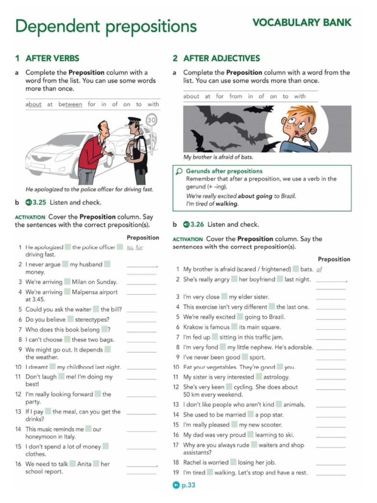Dependent Prepositions | PDF