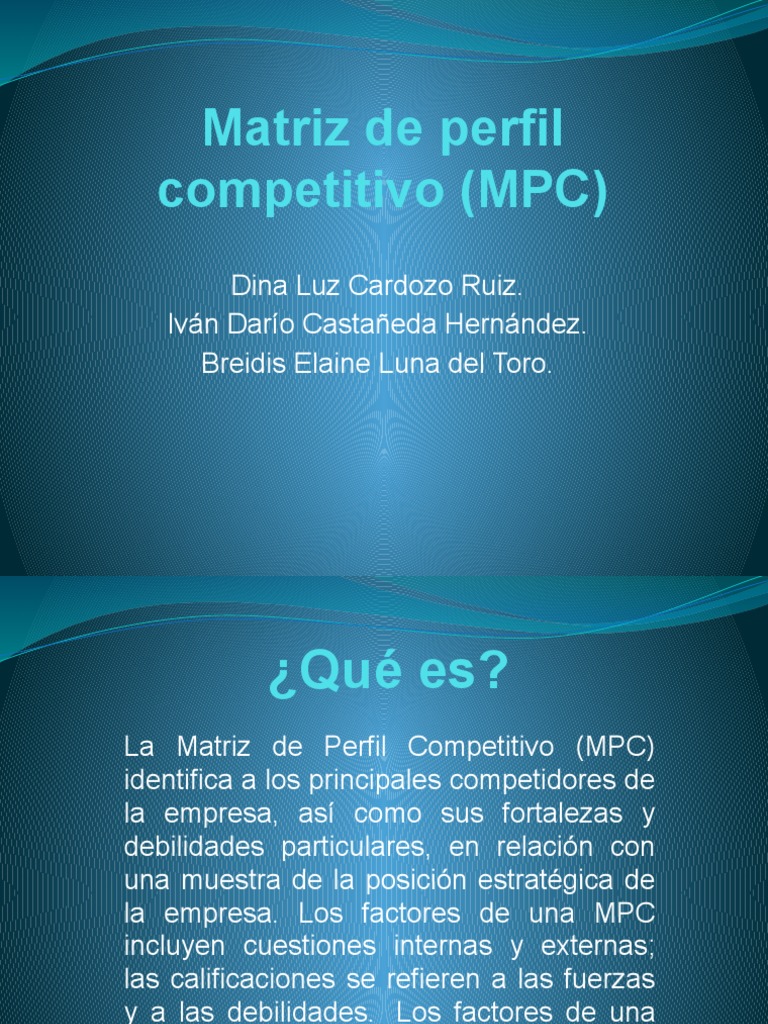 Qué es la Matriz de Perfil Competitivo | PDF