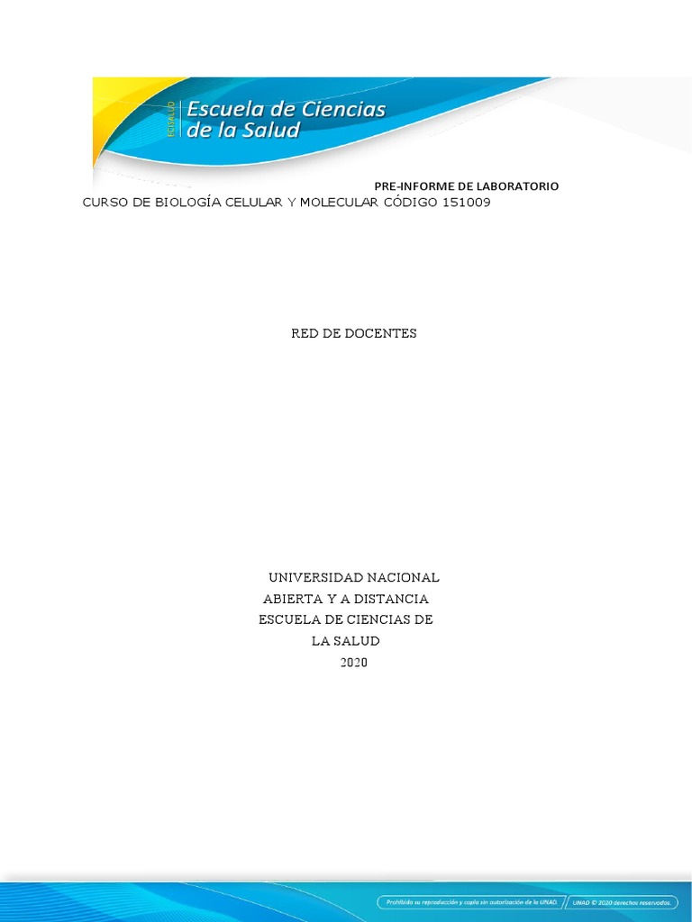 Pre Informe De Laboratorio Pdf Microscopio Laboratorios