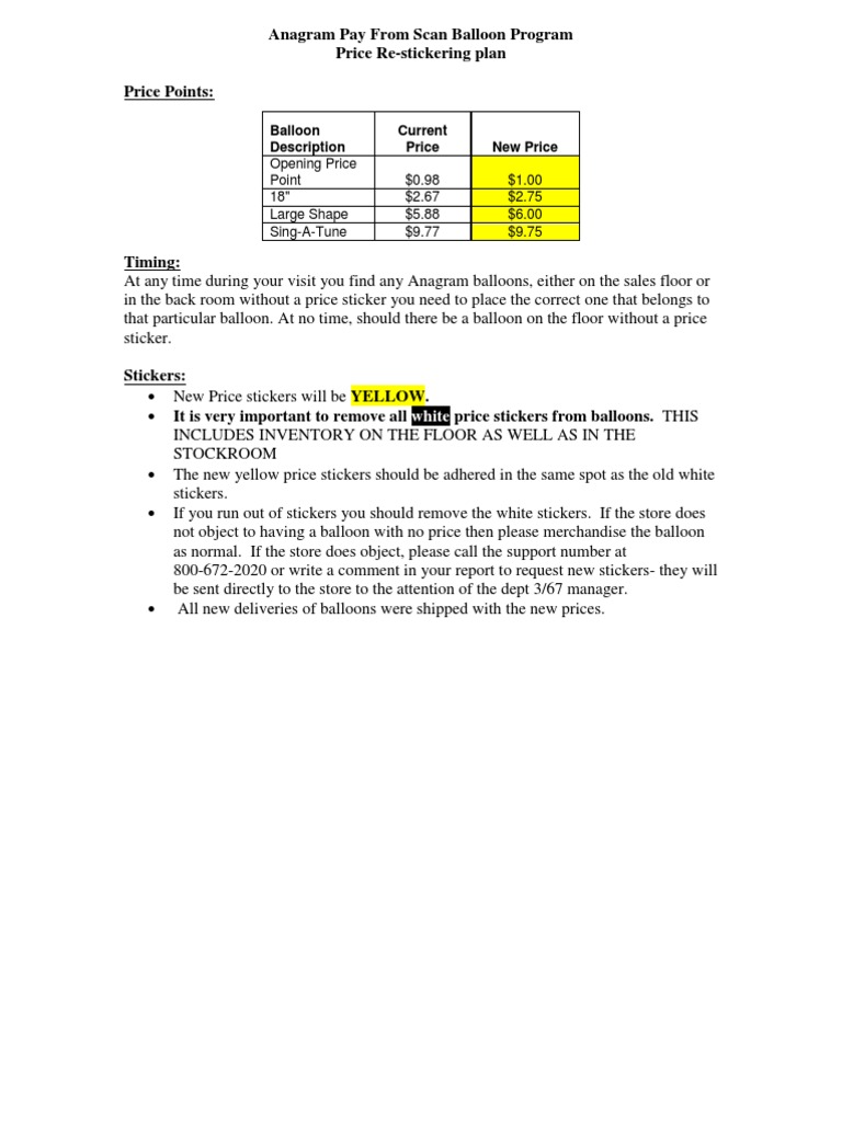 Anagram Pay From Scan Balloon Program Price Re-Stickering Plan Price ...