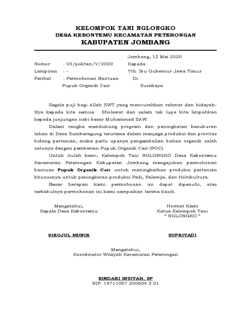 Proposal Bantuan Pupuk Organik Cair | PDF | Kesehatan Holistik