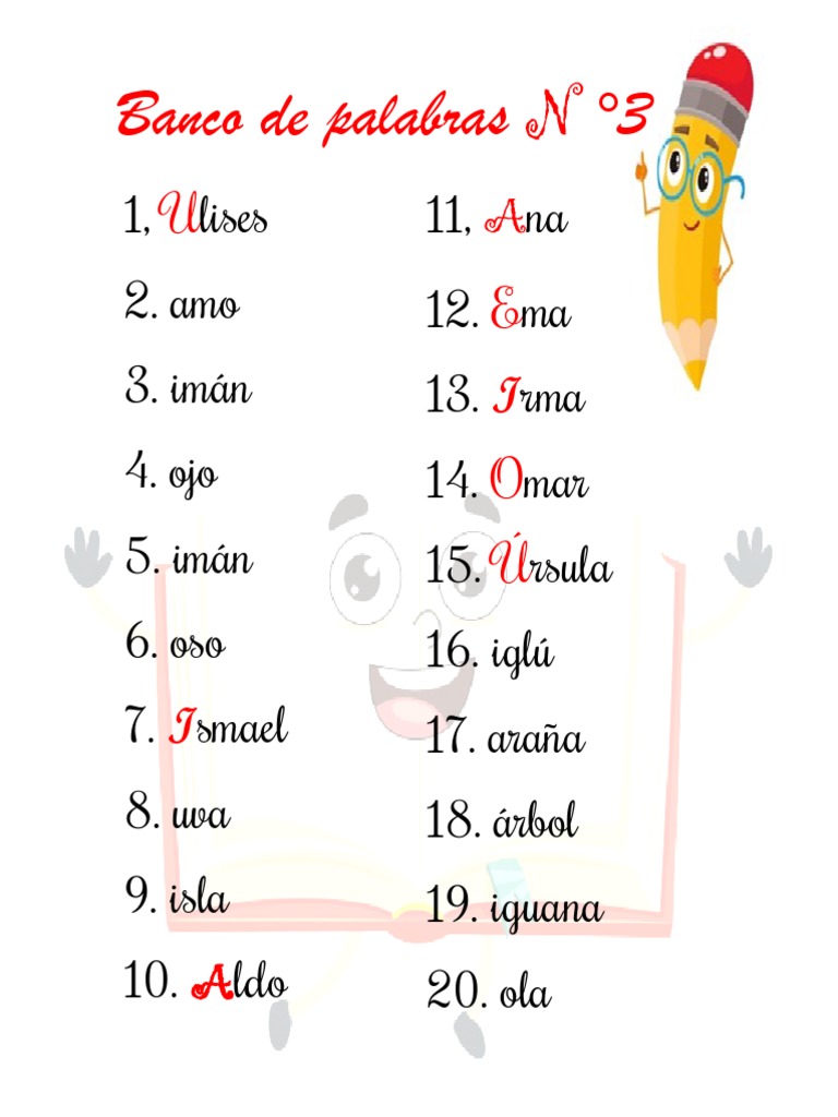 Banco de Palabras N°3 (26 AL 30-04-21) | PDF