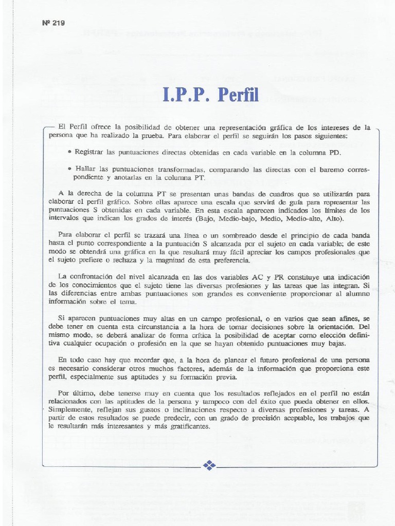 Perfil Ipp | PDF
