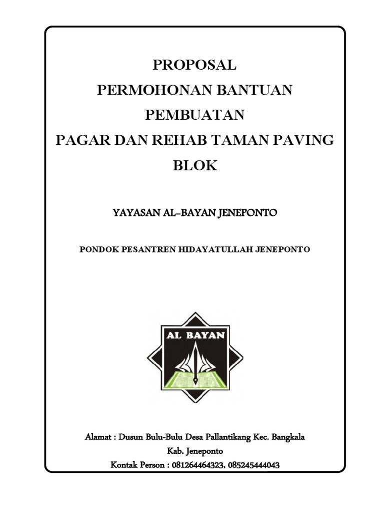 Proposal Pembangunan Pagar dan Taman | PDF