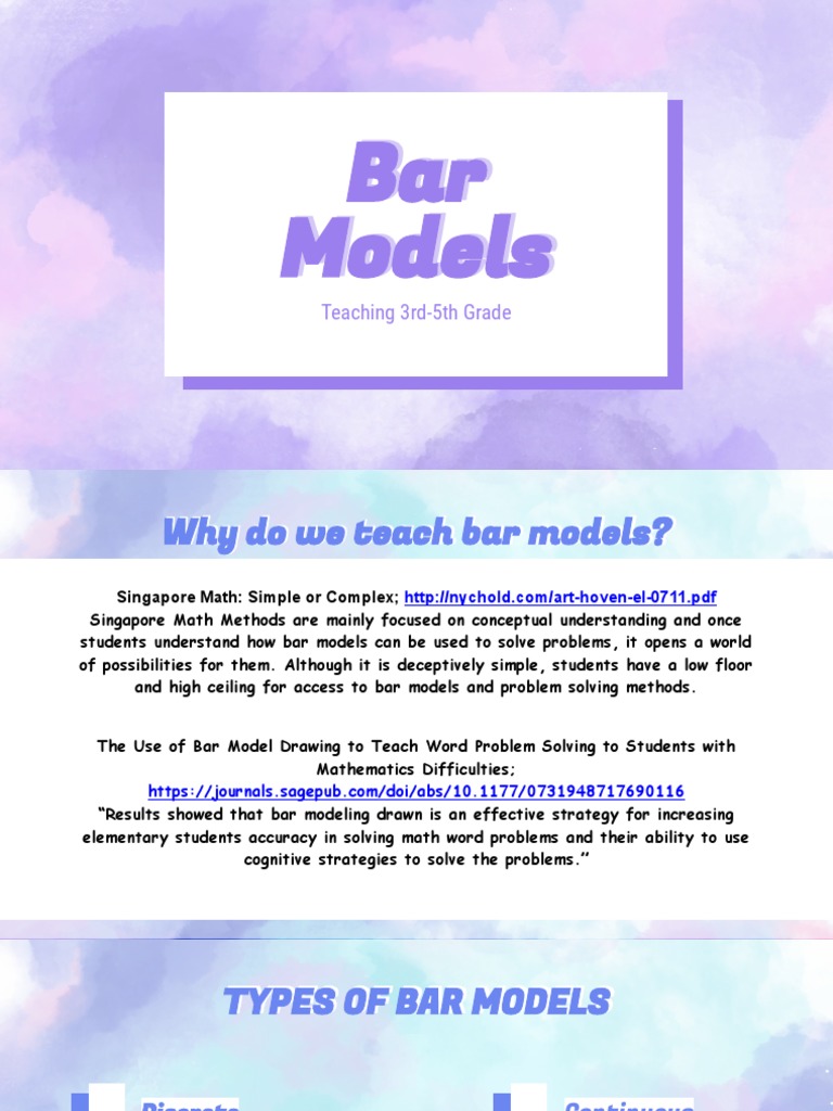 Bar Model TLP 3rd-5th Grade | PDF | Teaching Mathematics | Cognition