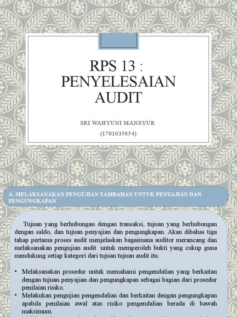 Penyelesaian Audit | PDF