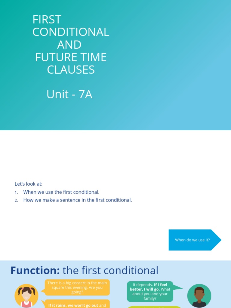 First Conditional and Future Time Clauses | PDF | Sentence (Linguistics) | Language Mechanics