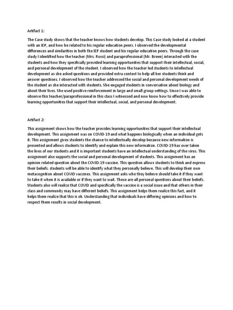 Rationale - Student Development | PDF | Individualized Education ...
