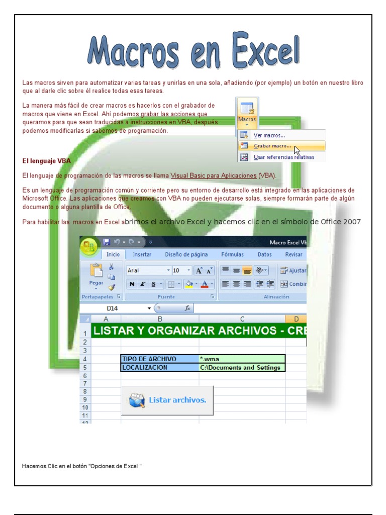 Macros en Excel | PDF | Macro (informática) | Microsoft Excel