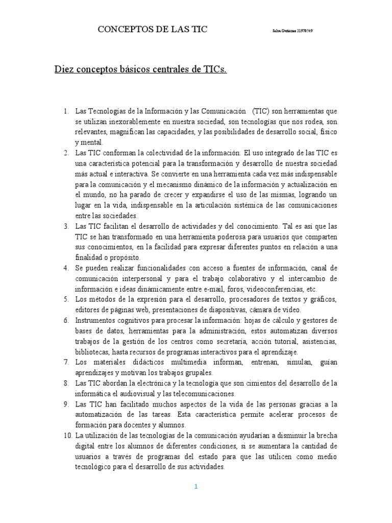 Conceptos Básicos De Tics Pdf Tecnología De Información Y