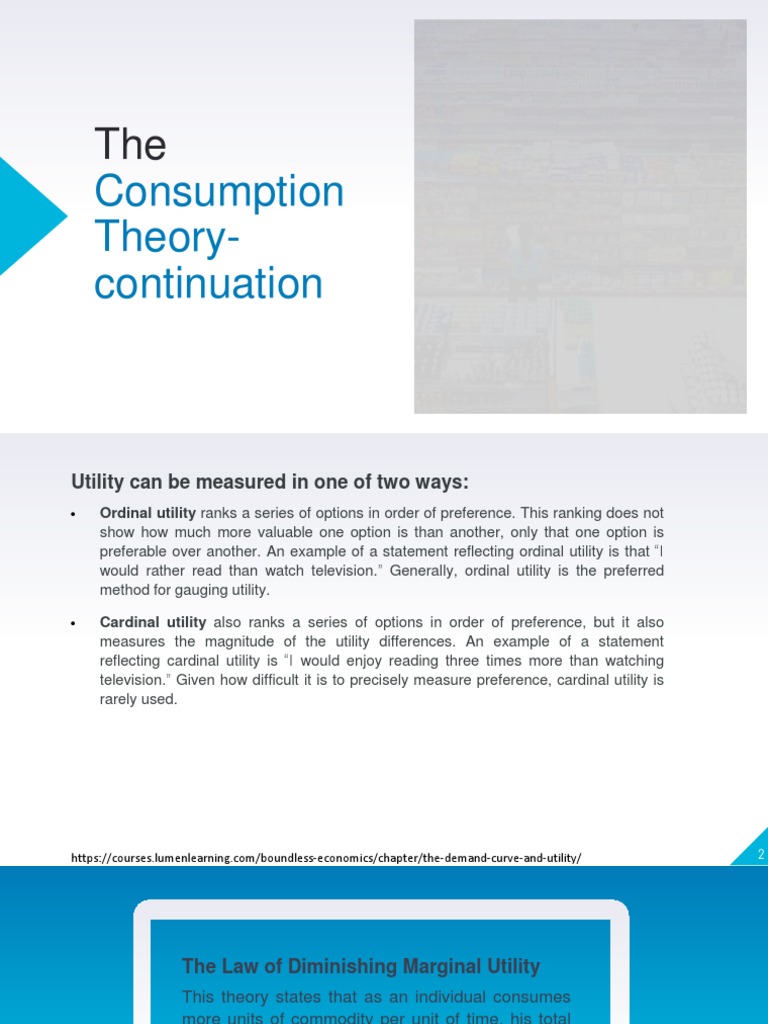 Module 4.1 Consumption Theory | PDF | Utility | Consumer Behaviour