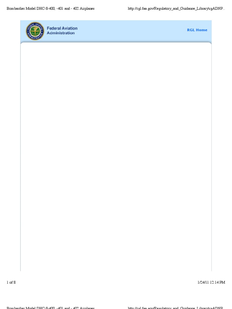 Airworthiness Directive Bombardier/Canadair 080523 | PDF | Federal ...