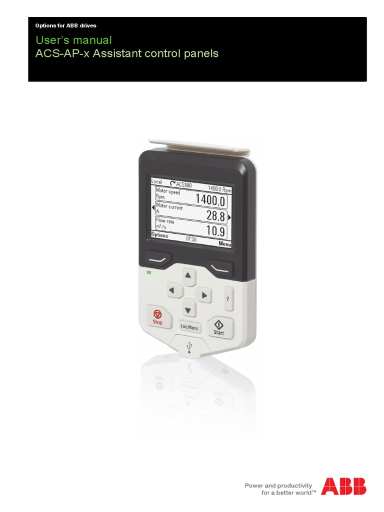 User's Manual: ACS-AP-x Assistant Control Panels | PDF | Menu (Computing) | Parameter (Computer ...