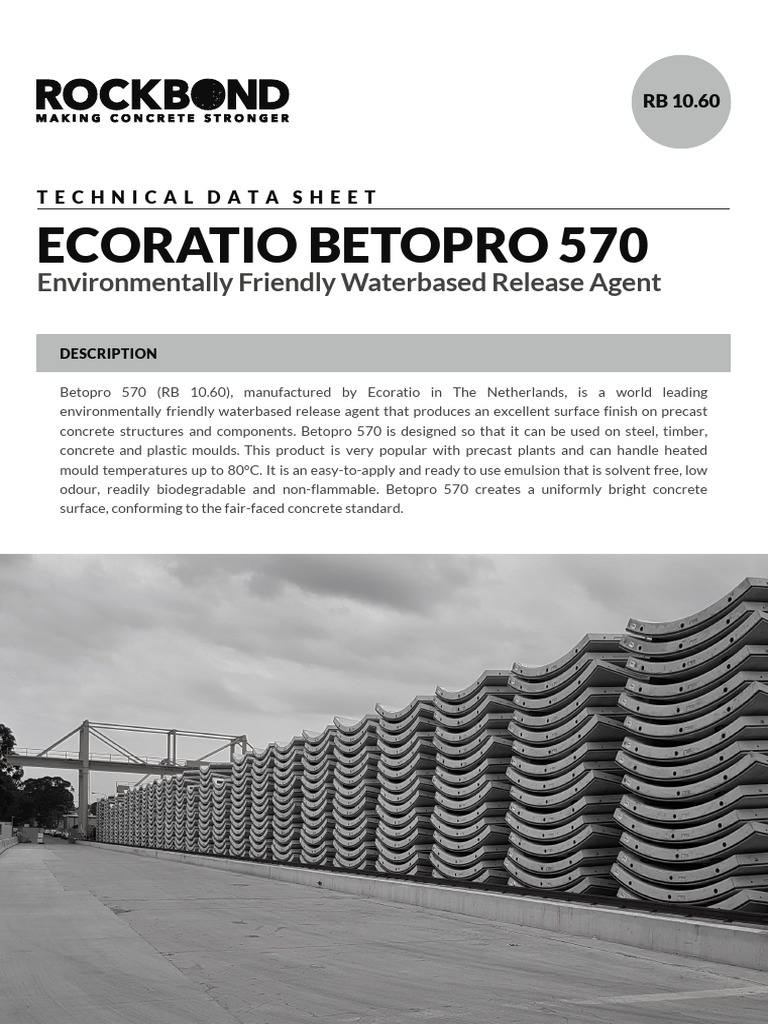 Ecoratio Betopro 570: Environmentally Friendly Waterbased Release Agent | PDF | Precast Concrete ...