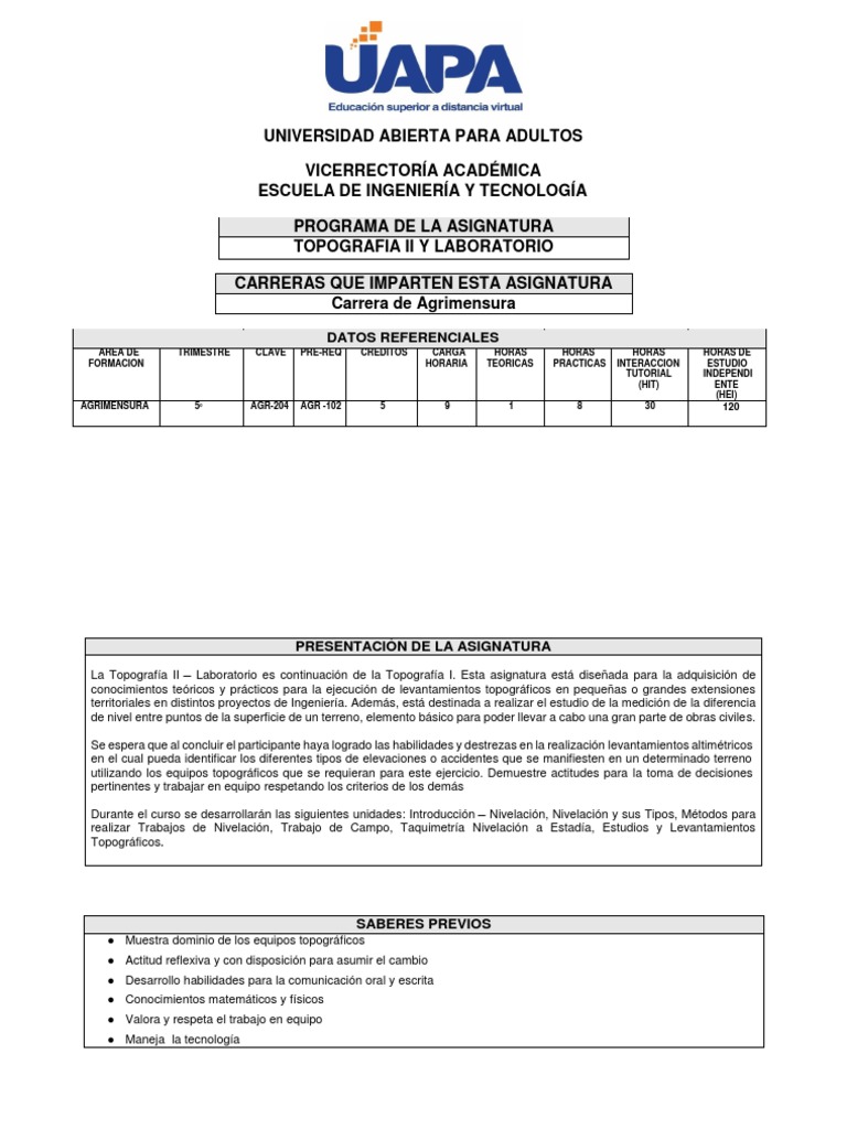 AGR-204 Topografía II y Laboratorio | PDF