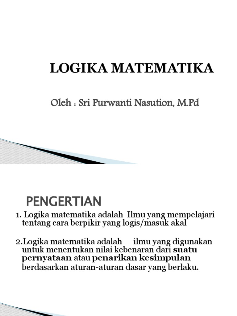 Logika Matematika Dasar | PDF
