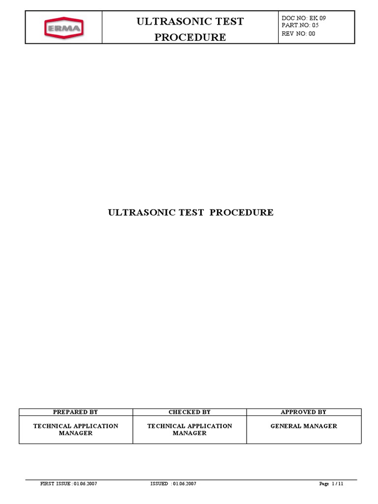 05 Ultrasonic Test Procedure 5004 | PDF | Calibration | Welding
