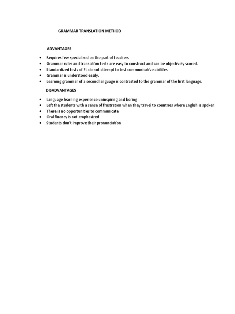 Grammar Translation Method | PDF