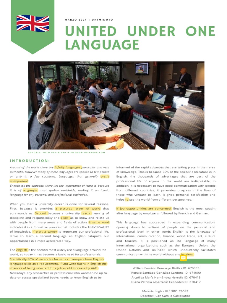 Articulo de Opinion Ingles Corregir | PDF | English Language ...