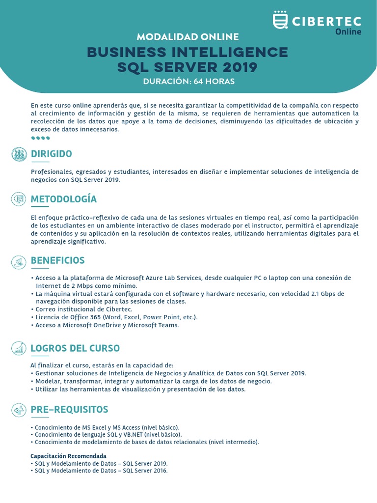 Business Intelligence Sql Server 2019 Pdf Servidor Sql De Microsoft