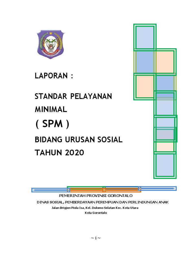 Laporan SPM Dinsos P3a Gorontalo 2020 | PDF