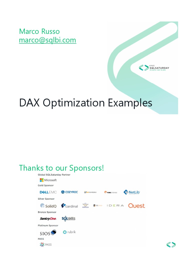Marco Russo: DAX Optimization Examples | PDF | Cache (Computing) | Data Management